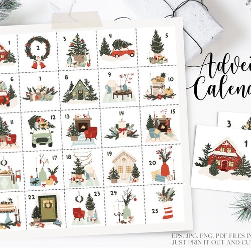 Advent Calendar Printable Christmas Advent Calendar for Kids - Etsy