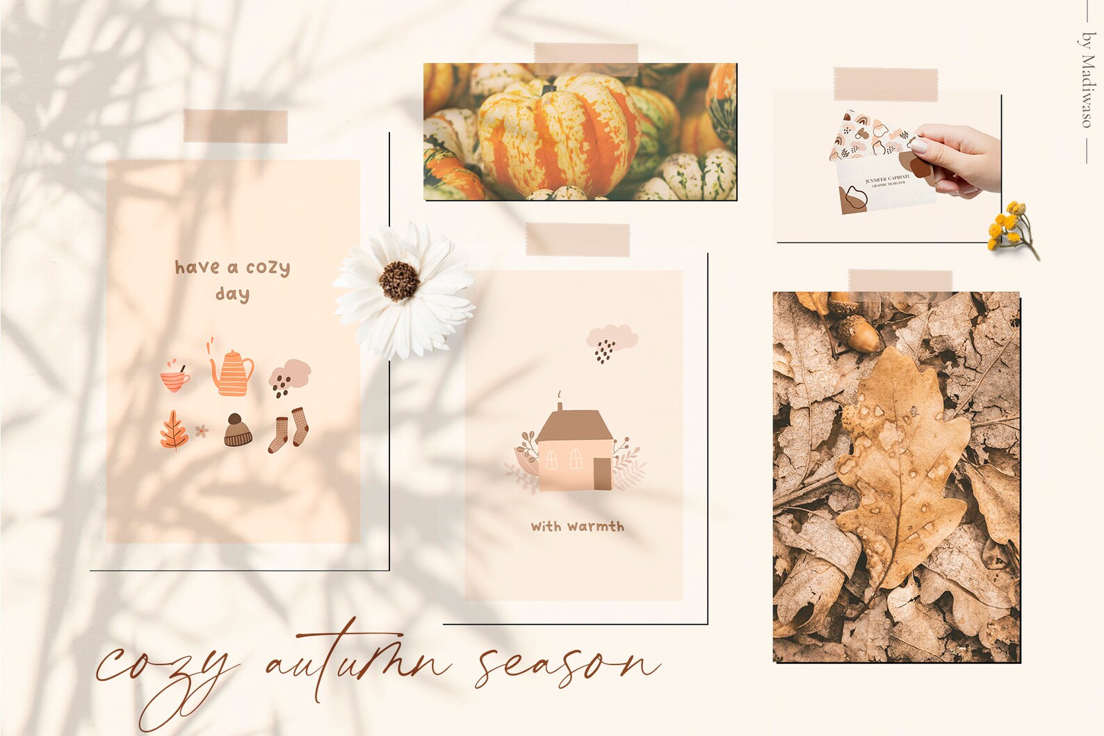 Autumn Fall Clipart Illustrations Cute Abstract Autumn - Etsy