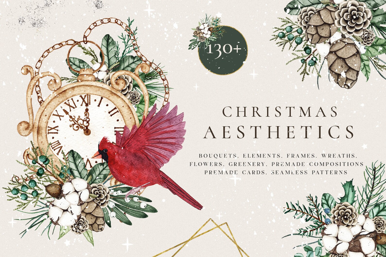 Christmas Watercolor Clipart Watercolor Winter Christmas - Etsy