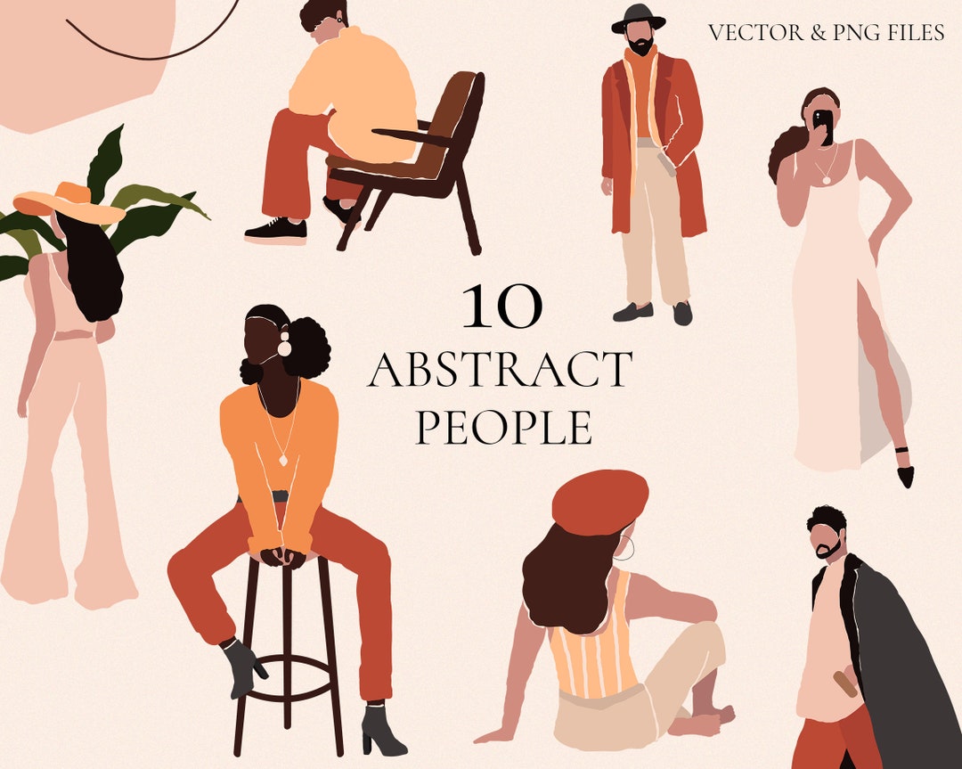 Abstract People Women Men Abstract Poster Print Collection Minimal Wall ...