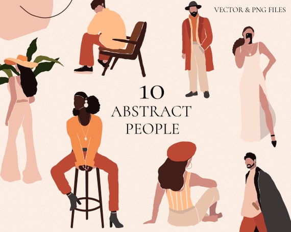 Abstract People Women Men Abstract Poster Print Collection | Etsy