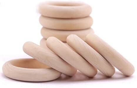 Unfinished Wood Ring Round Natural Circle Macrame Ring Wooden - Etsy UK