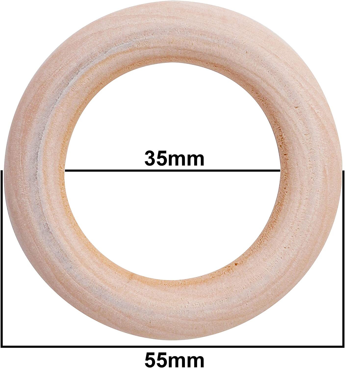 Unfinished Wood Ring Round Natural Circle Macrame Ring Wooden Craft ...