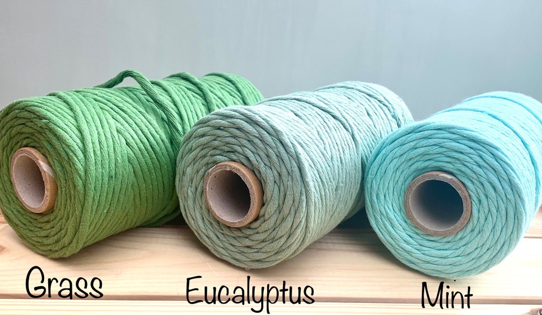 3-4 Mm Macrame Cord- Single Twist - 100% Cotton - 100m - Greens - Etsy UK