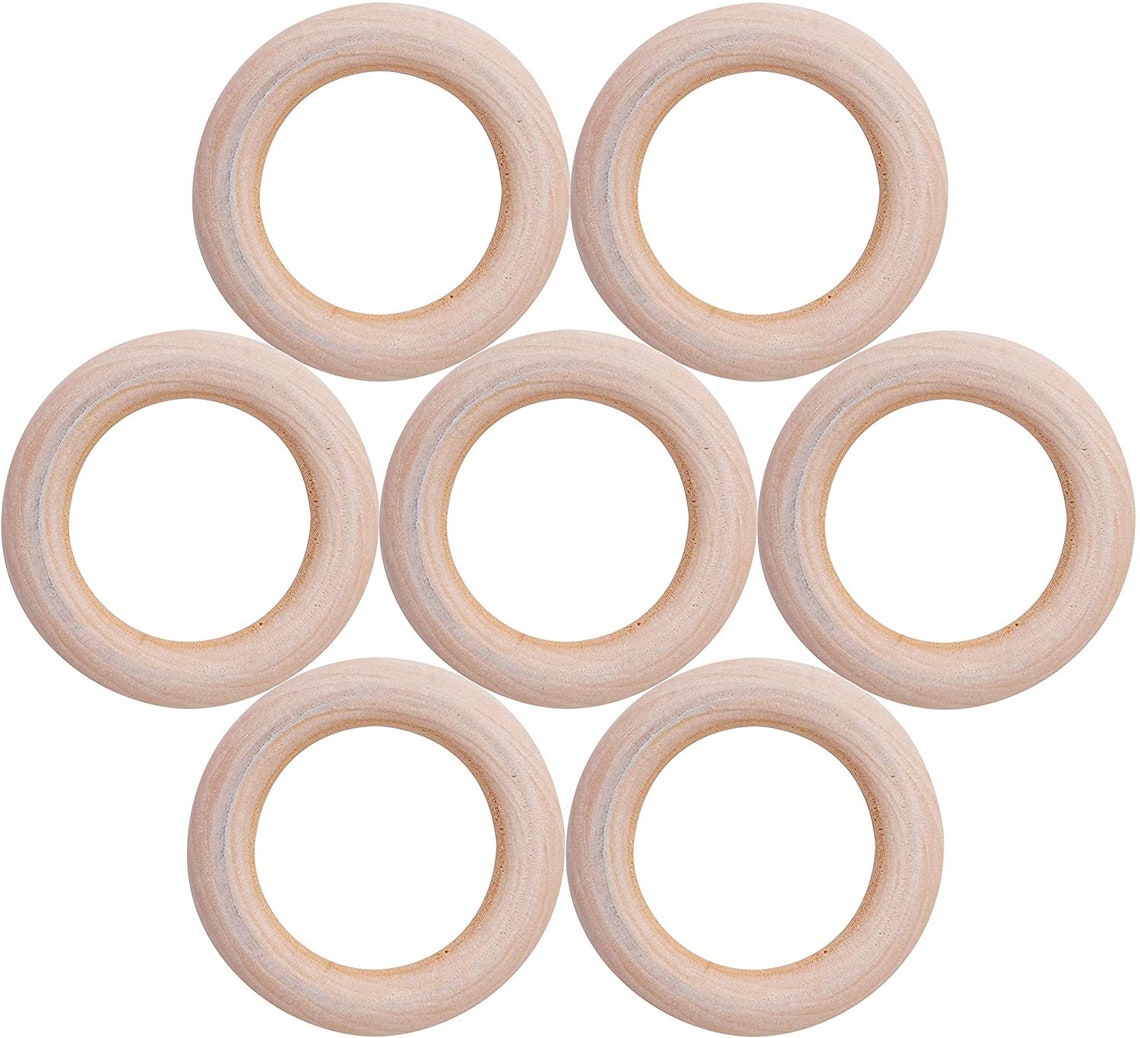 Unfinished Wood Ring Round Natural Circle Macrame Ring Wooden - Etsy UK