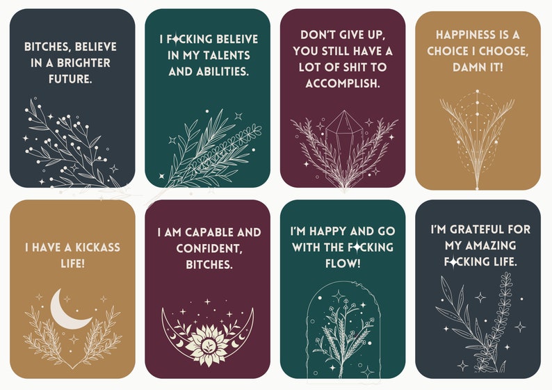 Edgy Affirmations Cards - Etsy