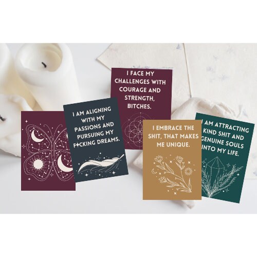 Edgy Affirmations Cards - Etsy