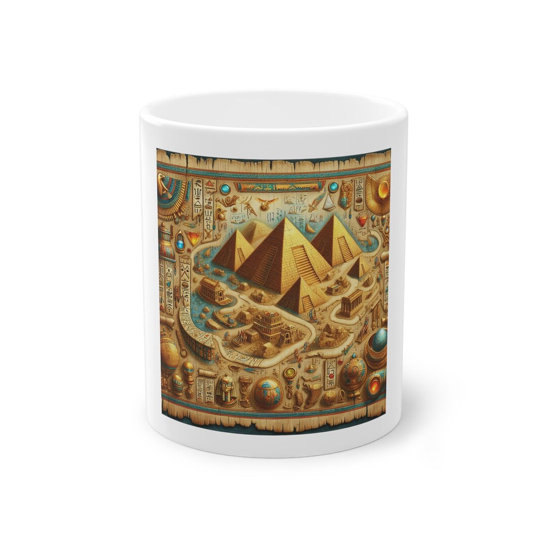 Egyptian Treasure Map Mug, Ancient Egypt Explorer Coffee Cup ...