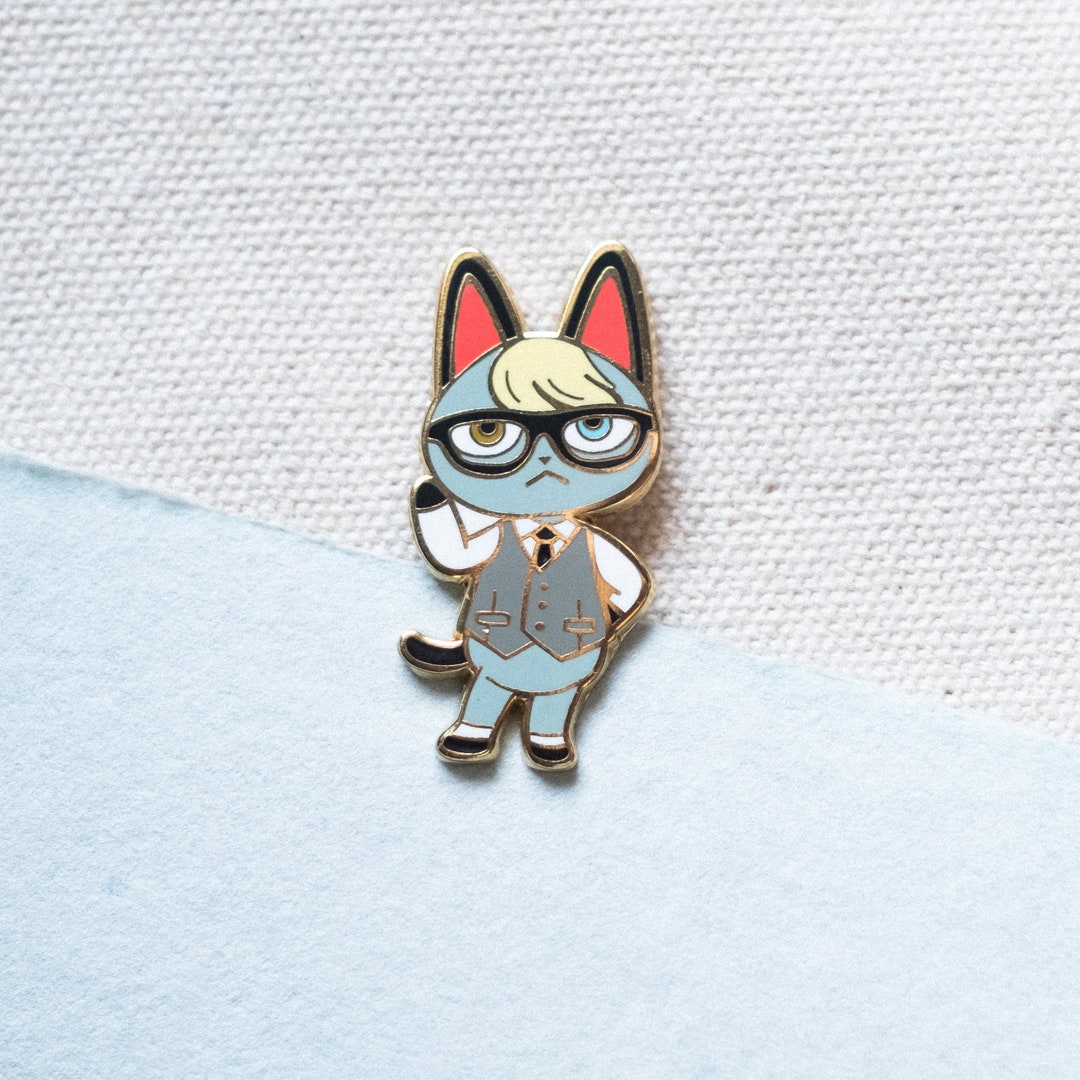 Raymond Animal Crossing Pins ACNH hard Enamel Pins, Brooch, Handmade - Etsy