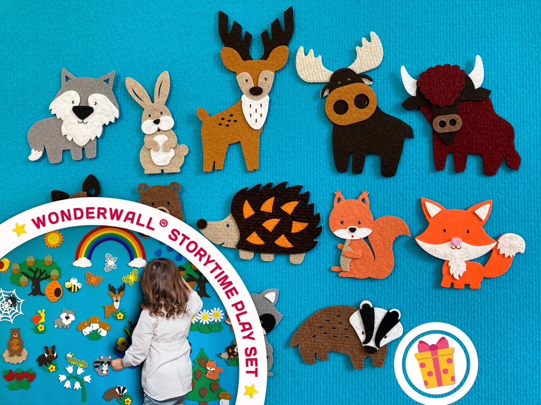 Woodland Forest Felt Animals/felt Wall Stories/felt Wall Board/velcro ...