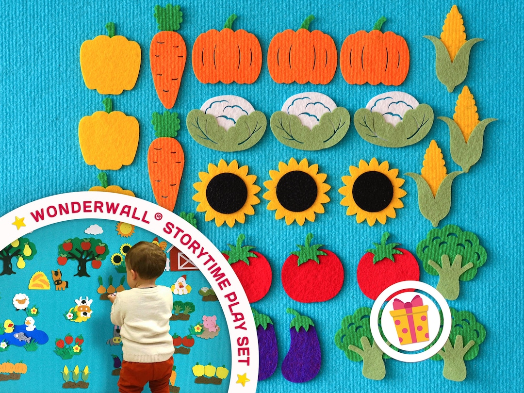 Felt Board Stories Toys Play Set for Kids/vegetables for Farm Felt ...