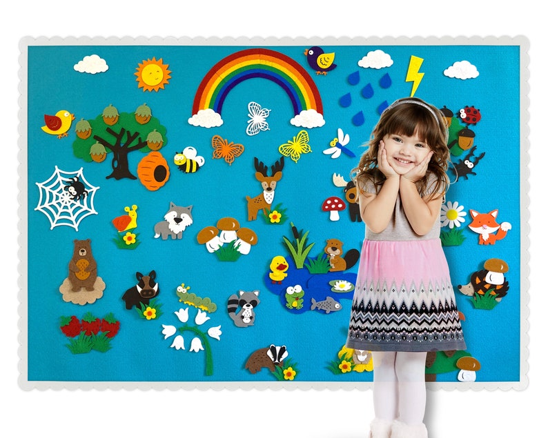Forest Woodland Animals Toys Felt Board Stories With VELCRO®/ Badger ...