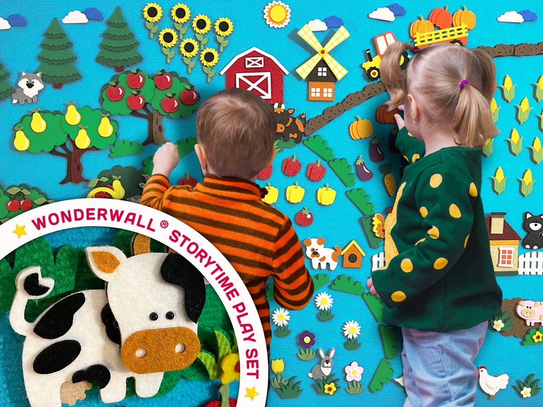 Farm Felt Play Mat/wall Felt Board/velcro® Educational Felt Toys for ...