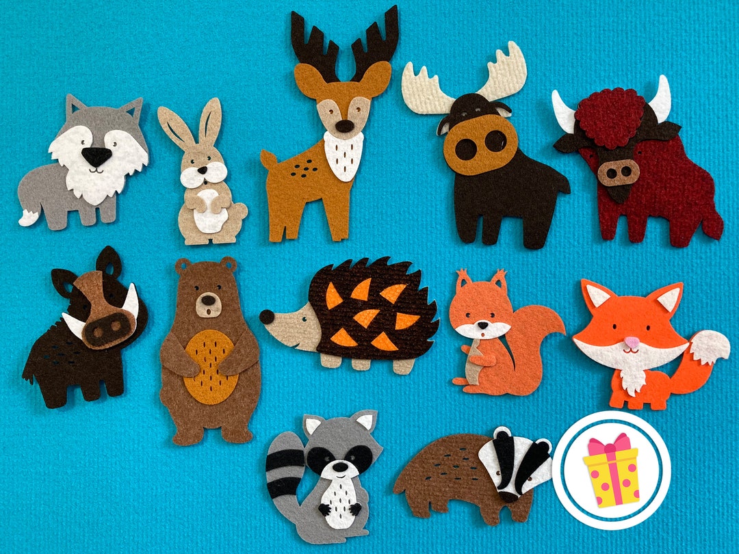 Forest Woodland Animals Toys Felt Board Stories With VELCRO®/ Badger ...