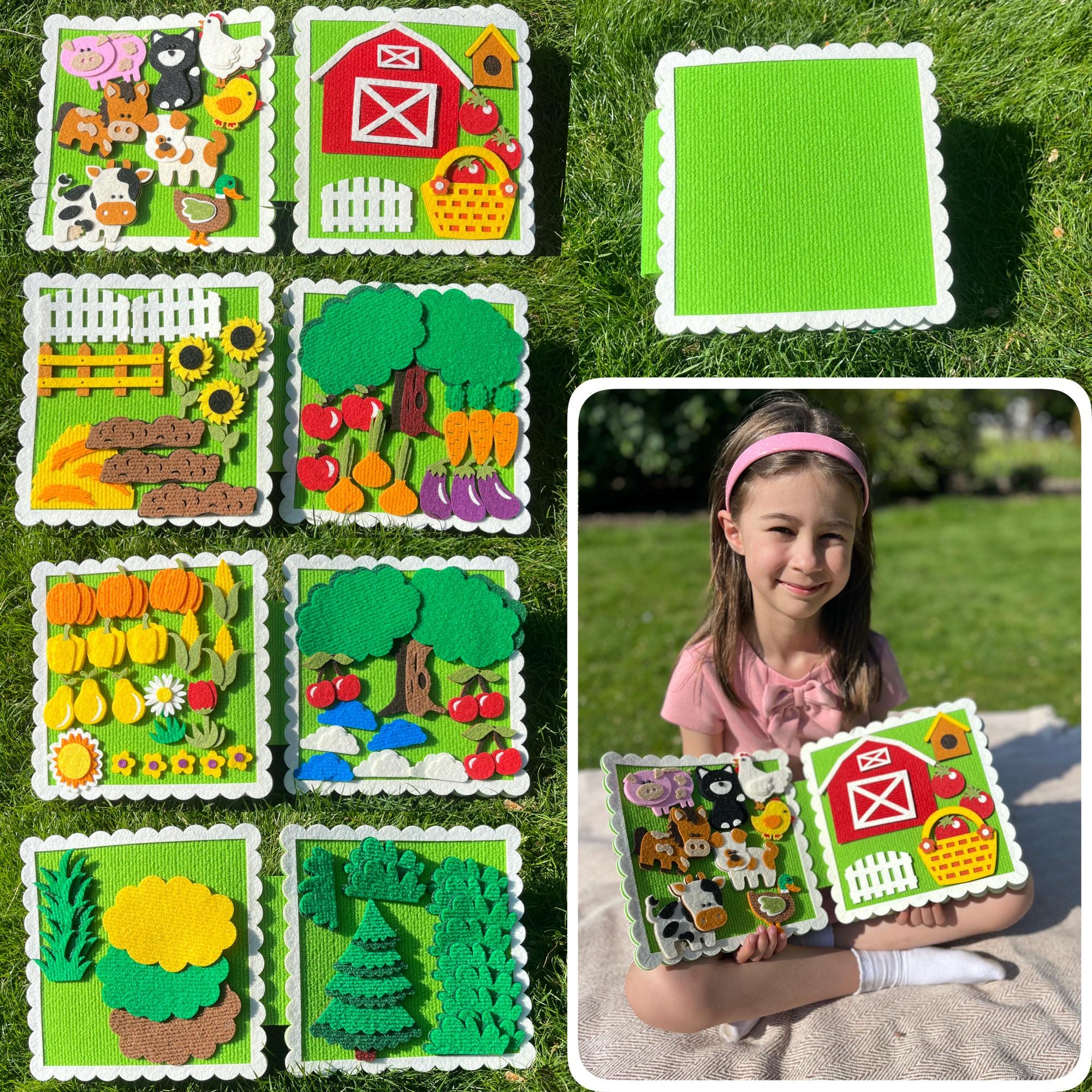 Farm Felt Quiet Book & Felt Board/montessori Play Set/handmade Felt ...