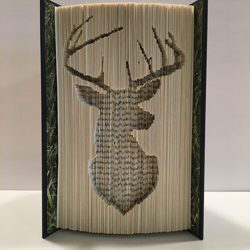 Folded Book Art Pattern Buck Deer Stag Cut and Fold - Etsy