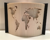 Folded Book Art Pattern World Map Pattern World Map Map - Etsy