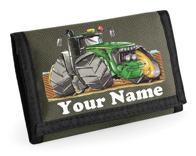 Boys Wallet, Personalized Wallet, Tractor Wallet, Trifold Nylon Wallet ...