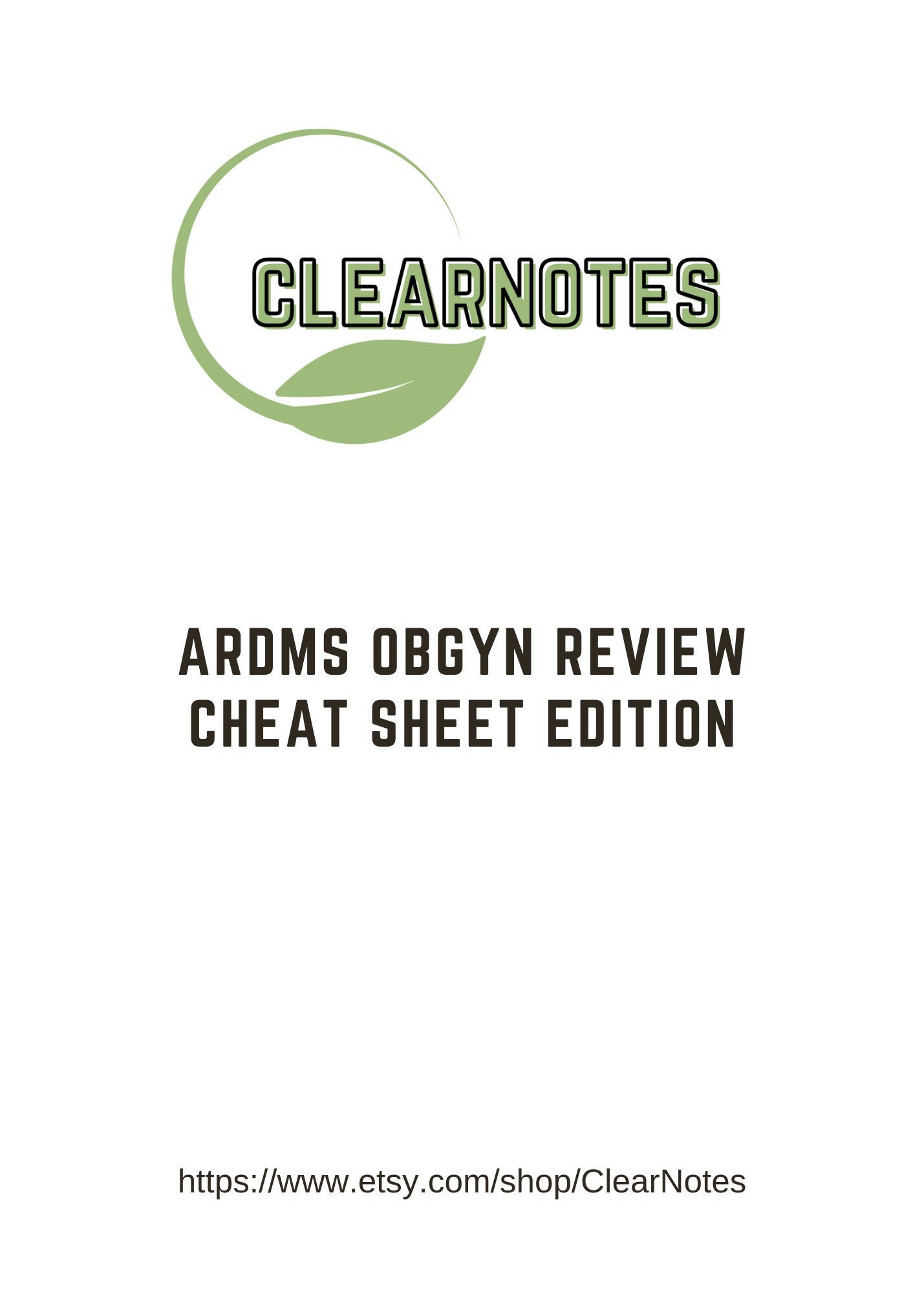 ARDMS OBGYN Cheat Sheet Edition Instant Download Study Notes ...