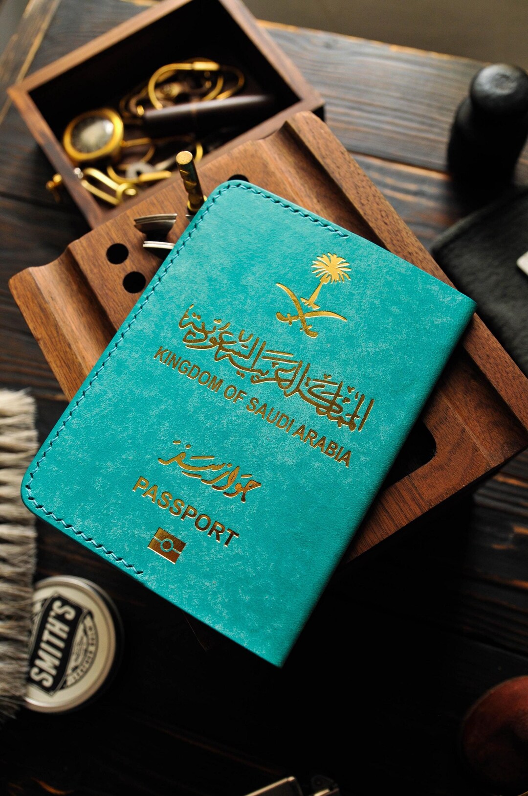 Leather Holder for Saudi Arabia Passport, Saudi Arabia Passport, Arabic ...