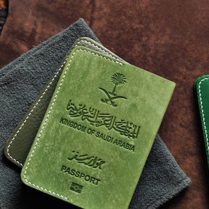 Leather Holder for Saudi Arabia Passport, Saudi Arabia Passport, Arabic ...