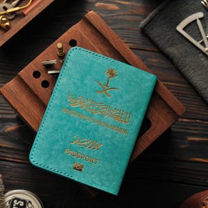 Leather Holder for Saudi Arabia Passport, Saudi Arabia Passport, Arabic ...