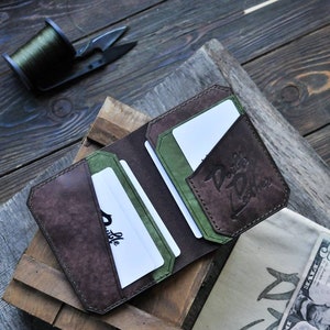 Сolorful Leather Wallet, Combined Colors Wallet, Minimalist Wallet ...