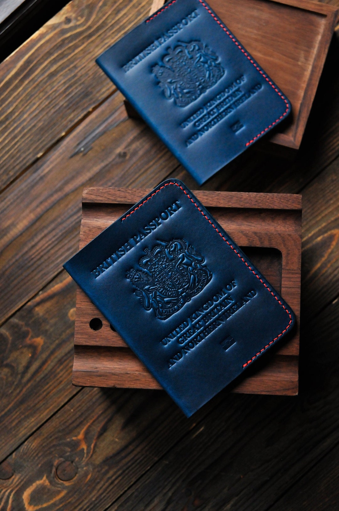 Blue Leather Holder for British Passport, Great Britain Passport, Uk ...