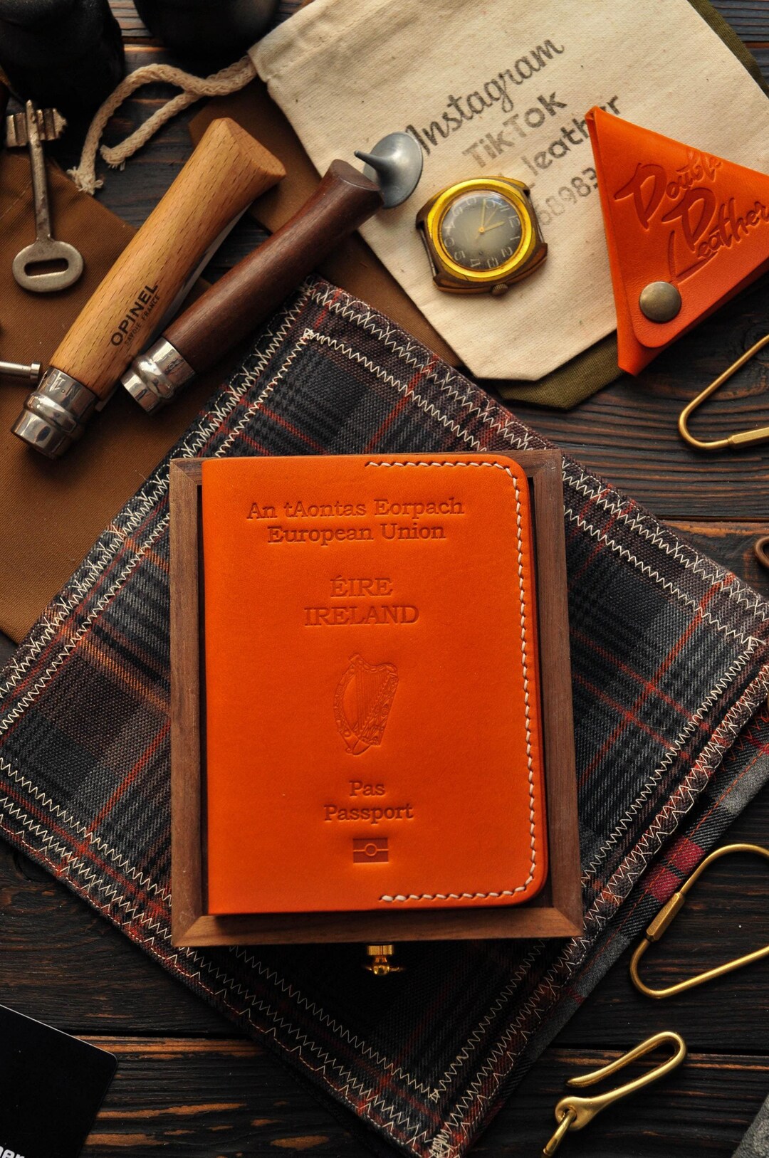Leather Holder for Ireland Passport, Irish Passport, Ireland, Gift for ...