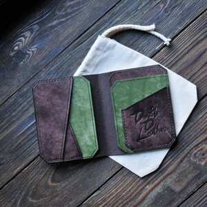 Сolorful Leather Wallet, Combined Colors Wallet, Minimalist Wallet ...