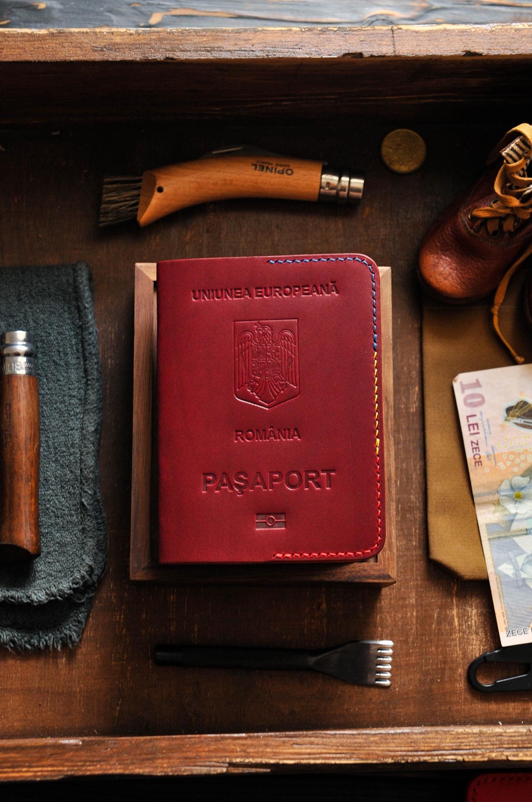 Leather Holder for Romanian Passport, Romania Passport, Gift for ...
