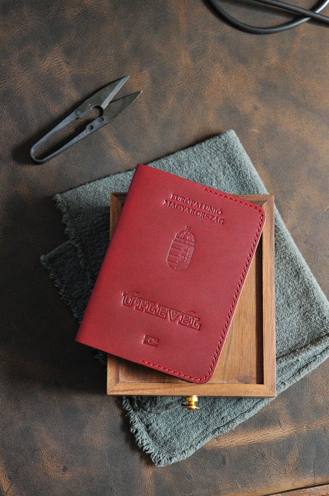 Leather Holder for Hungarian Passport, Hungary Passport, Passport Cover ...