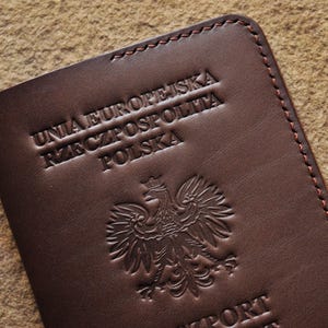 Personalized Polish Passport Cover, Leather Passport Case, Red Leather ...