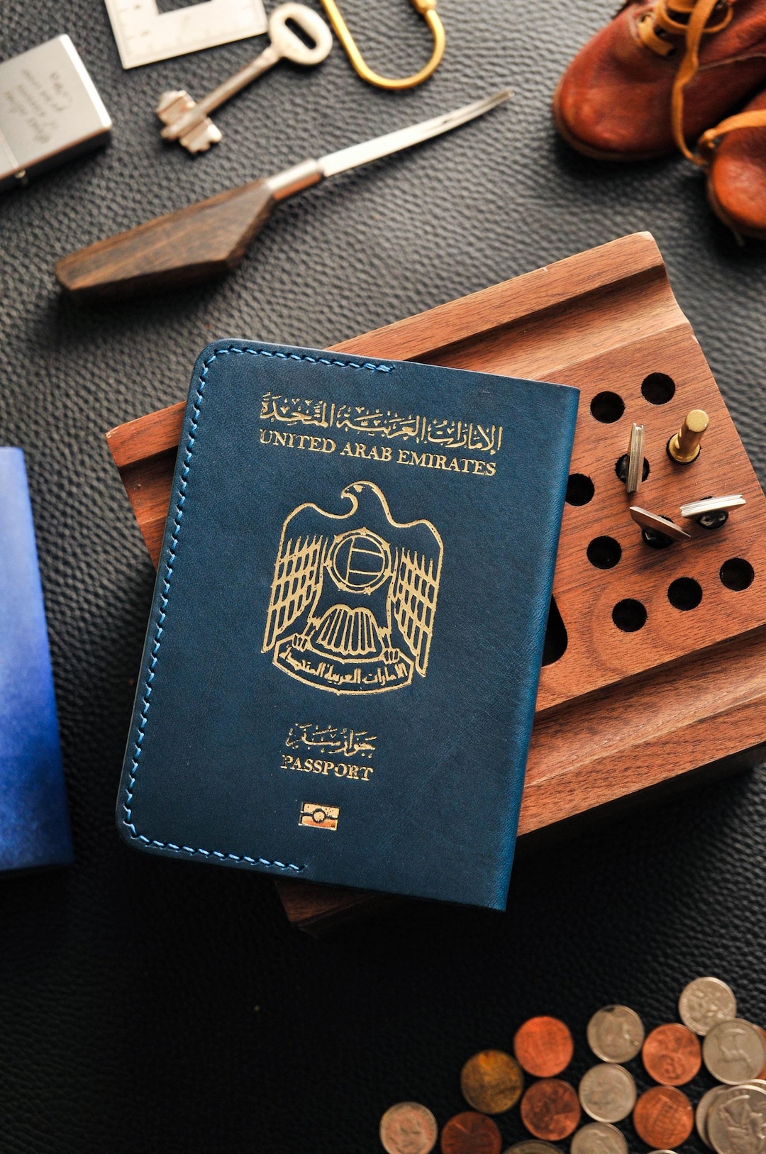 Leather Holder for United Arab Emirates Passport, UAE Passport, Arabic ...