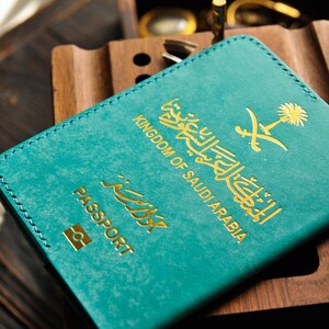 Leather Holder for Saudi Arabia Passport, Saudi Arabia Passport, Arabic ...