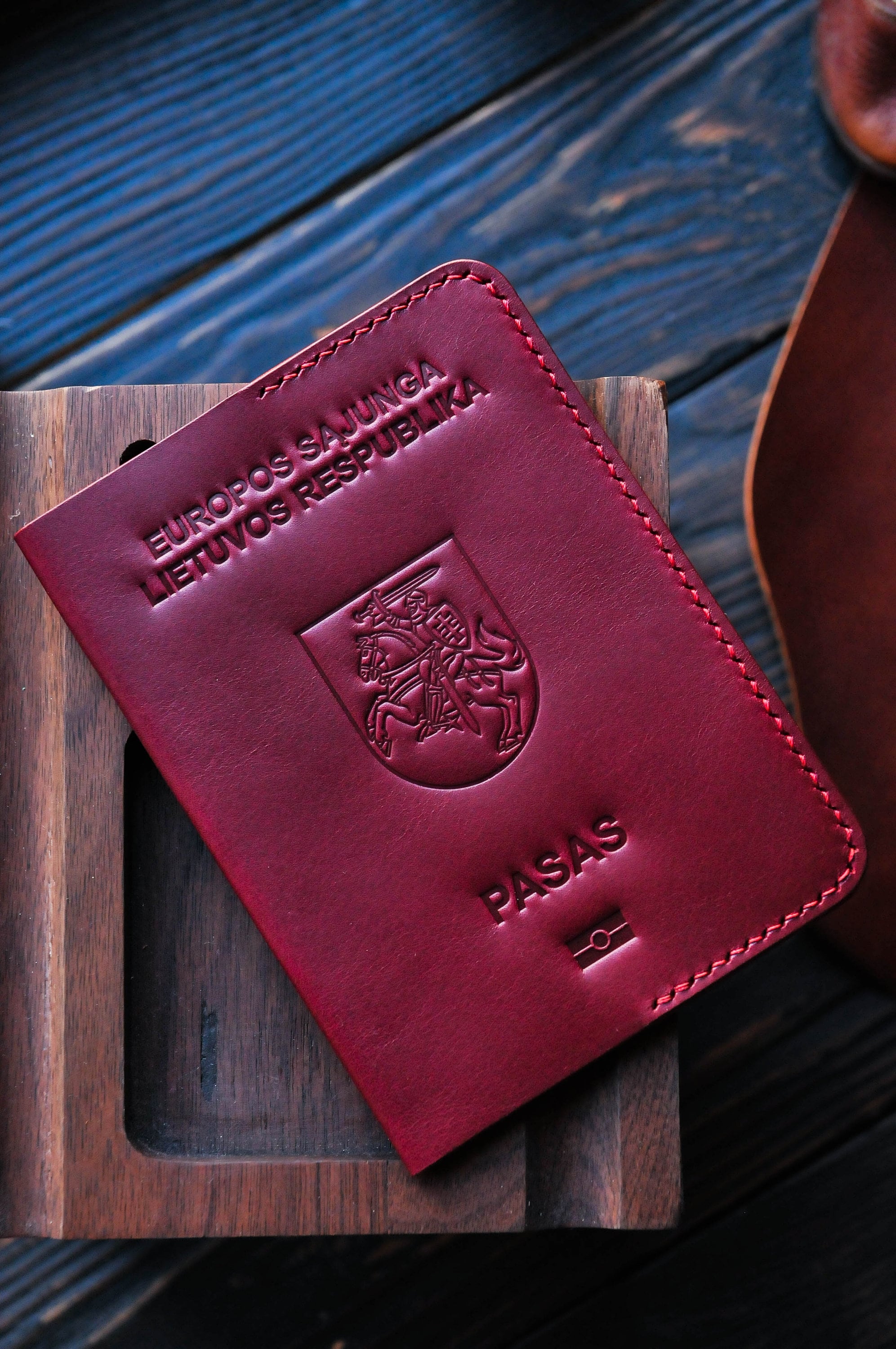 Leather Holder for Lithuanian Passport, Lithuania Passport, Gift for ...