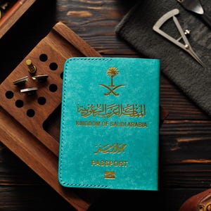 Leather Holder for Saudi Arabia Passport, Saudi Arabia Passport, Arabic ...