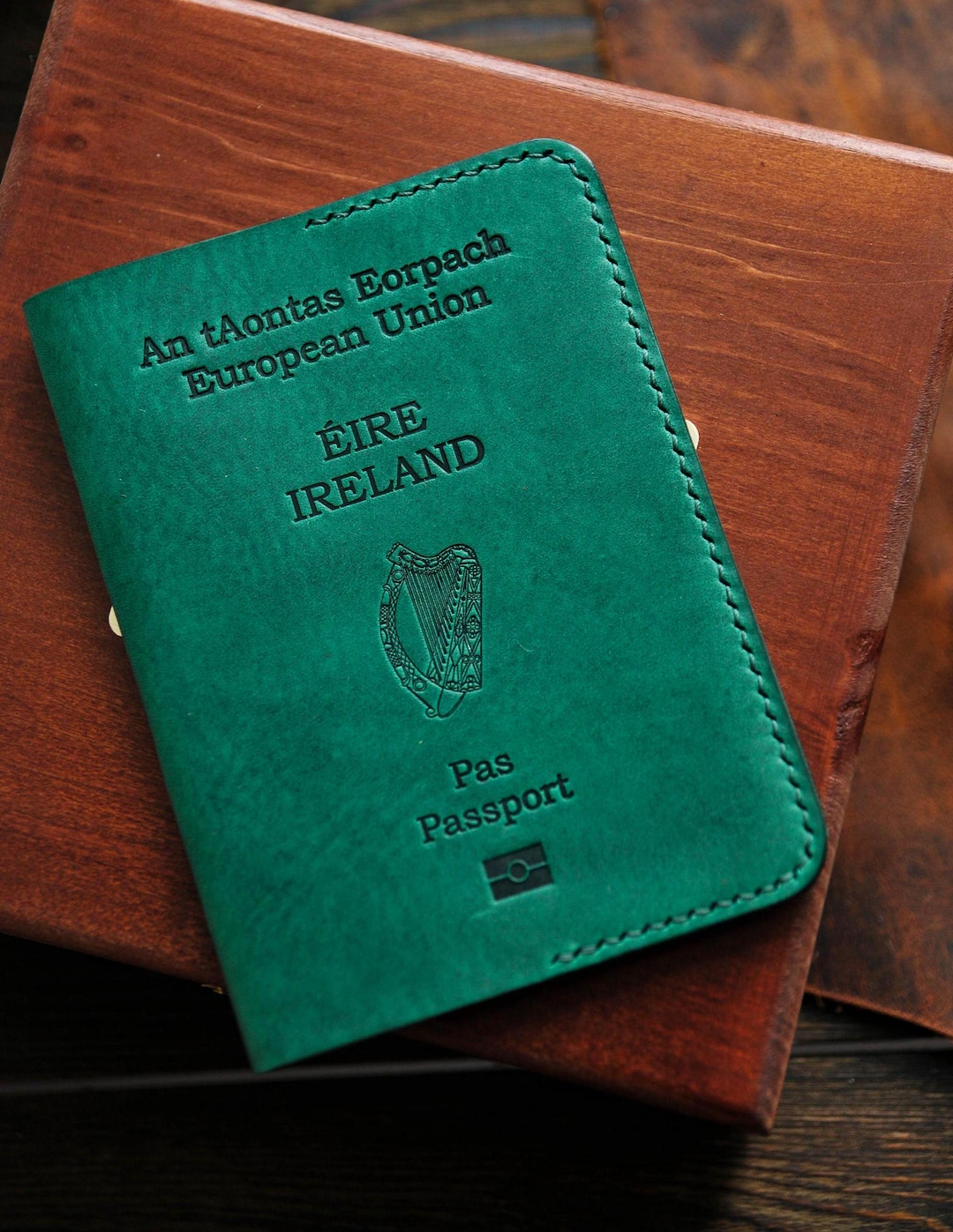 Leather Holder for Ireland Passport, Irish Passport, Ireland, Gift for ...