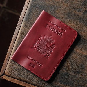 Leather Holder for Spanish Passport, Spain Passport, Gift for Treveler ...