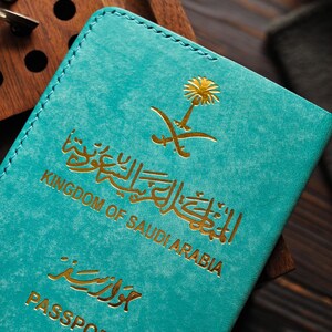 Leather Holder for Saudi Arabia Passport, Saudi Arabia Passport, Arabic ...
