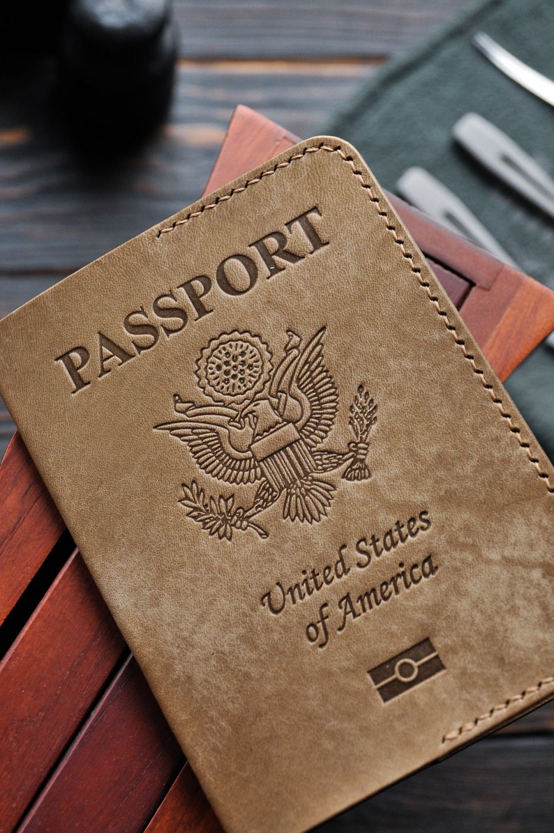 Leather Holder for American Passport, USA Passport, Gift for Traveller ...