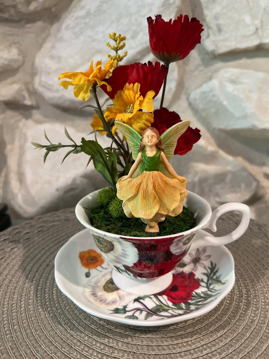 Poppy Fairy Girl Teacup - Etsy