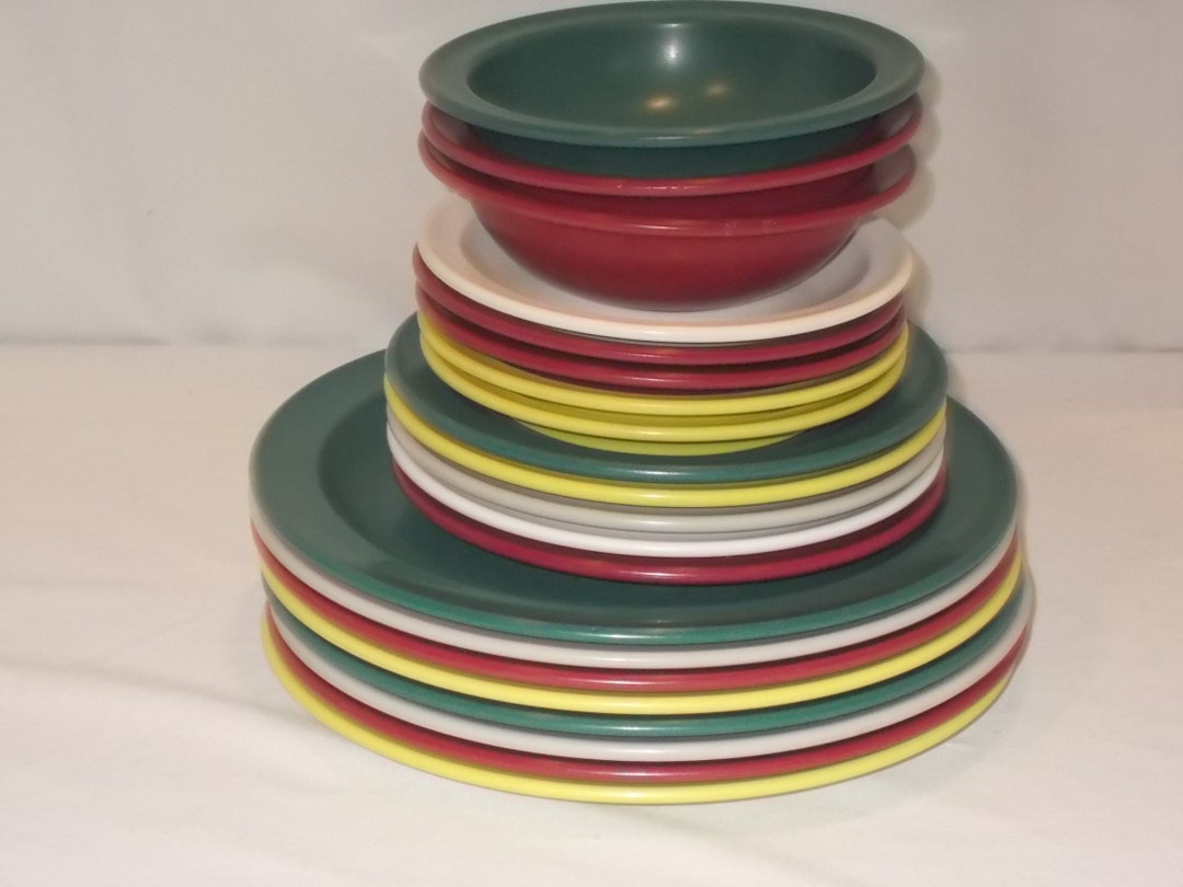 Vintage 21 Piece SET Prolon Dinnerware Dinner Plates Saucer Plates ...