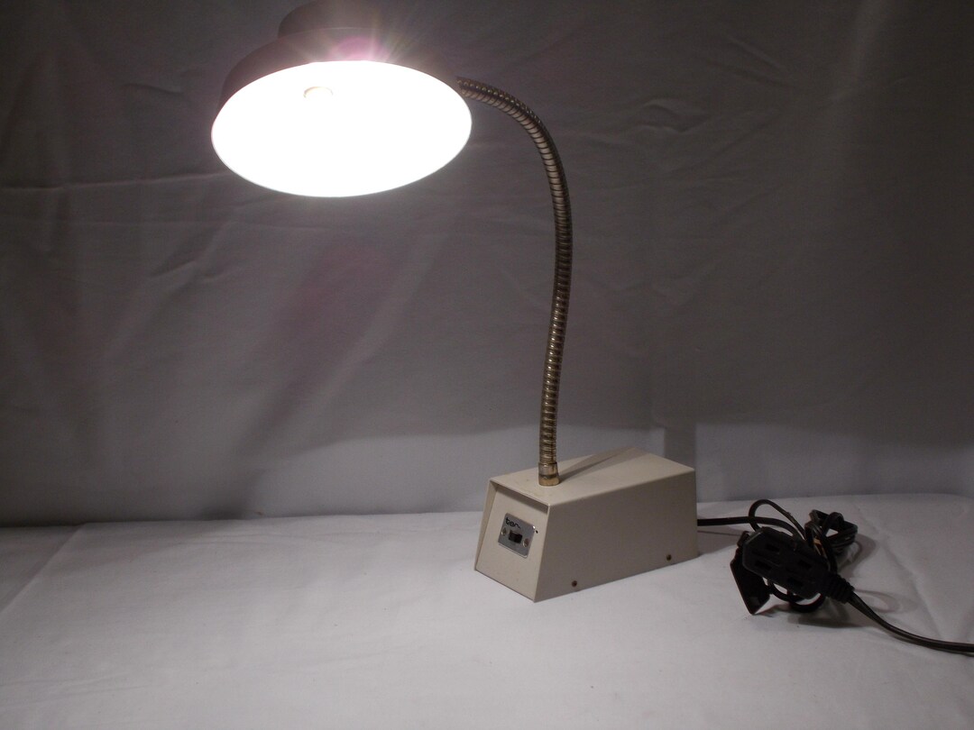 Vintage Tensor Model 8000 Gooseneck Desk Lamp Lo/hi Dual Bulb Tan Cream ...