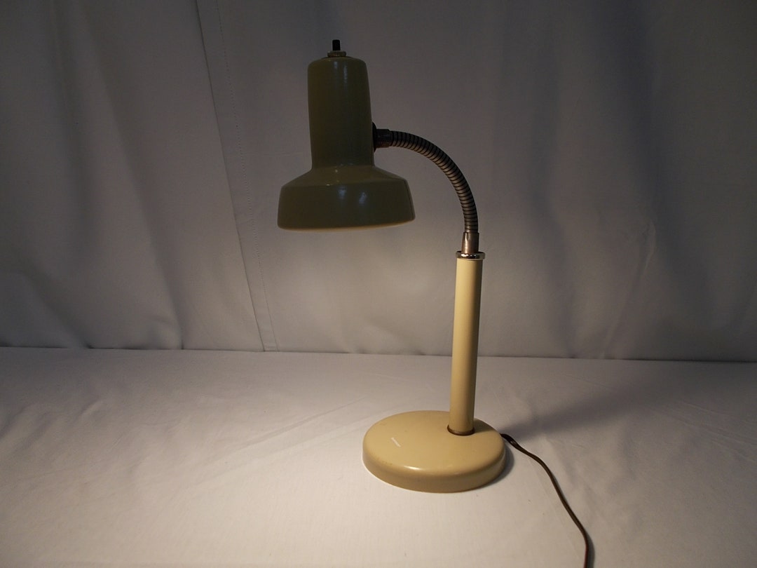 Vintage Tensor Desk Lamp Small Gooseneck Light Tan Color WORKING and ...