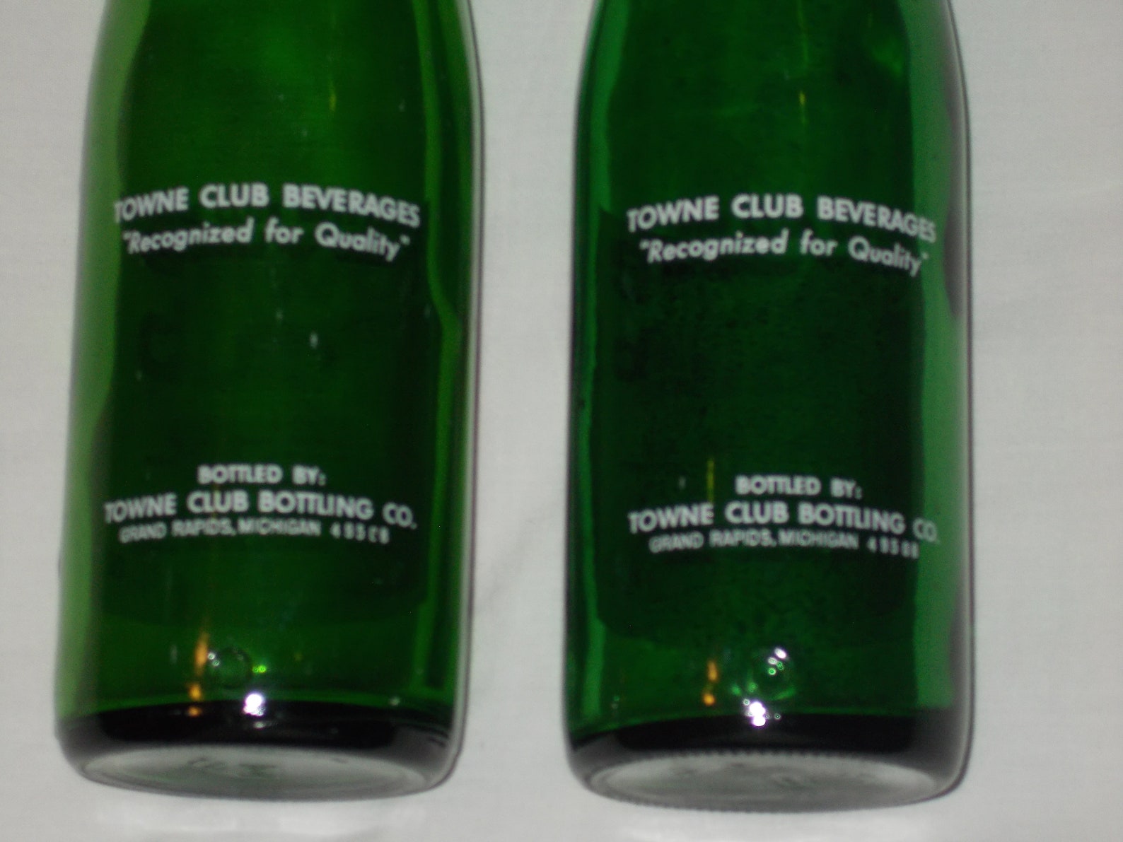 Vintage Towne Club Soda Pop Green Glass Bottle Grand Rapids | Etsy