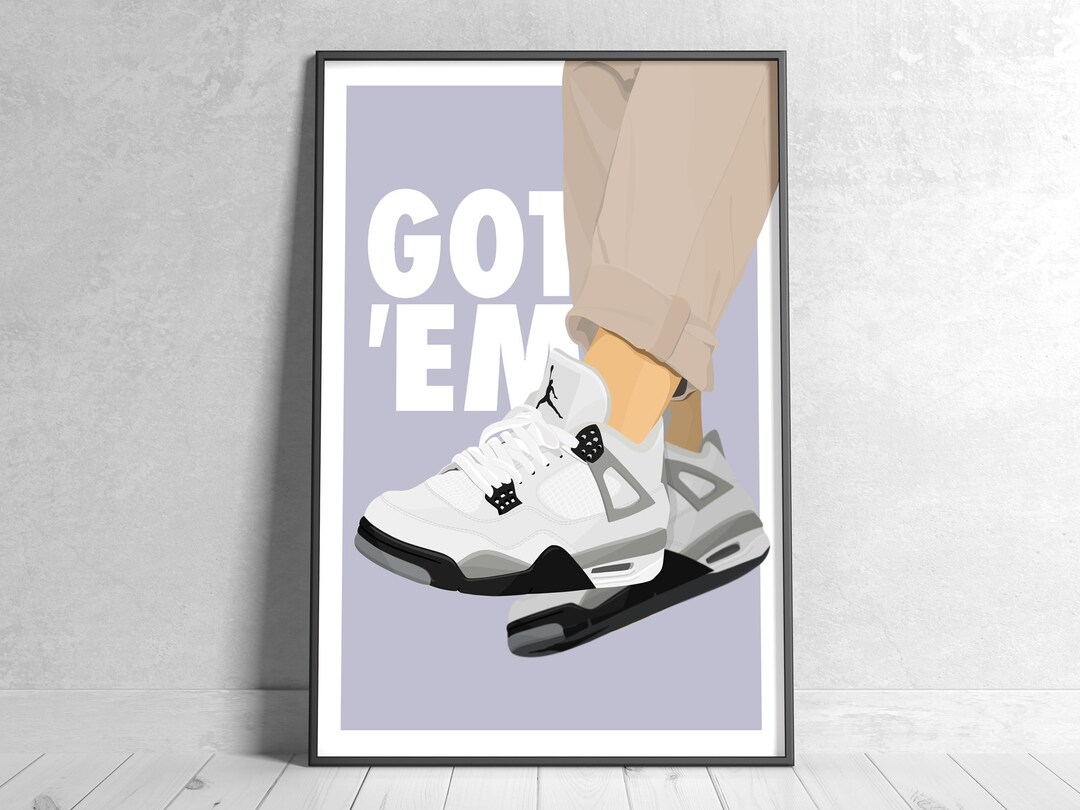 AIR JORDAN 4 Retro Minimalist Poster Decoration / Poster / Nike / Wall ...