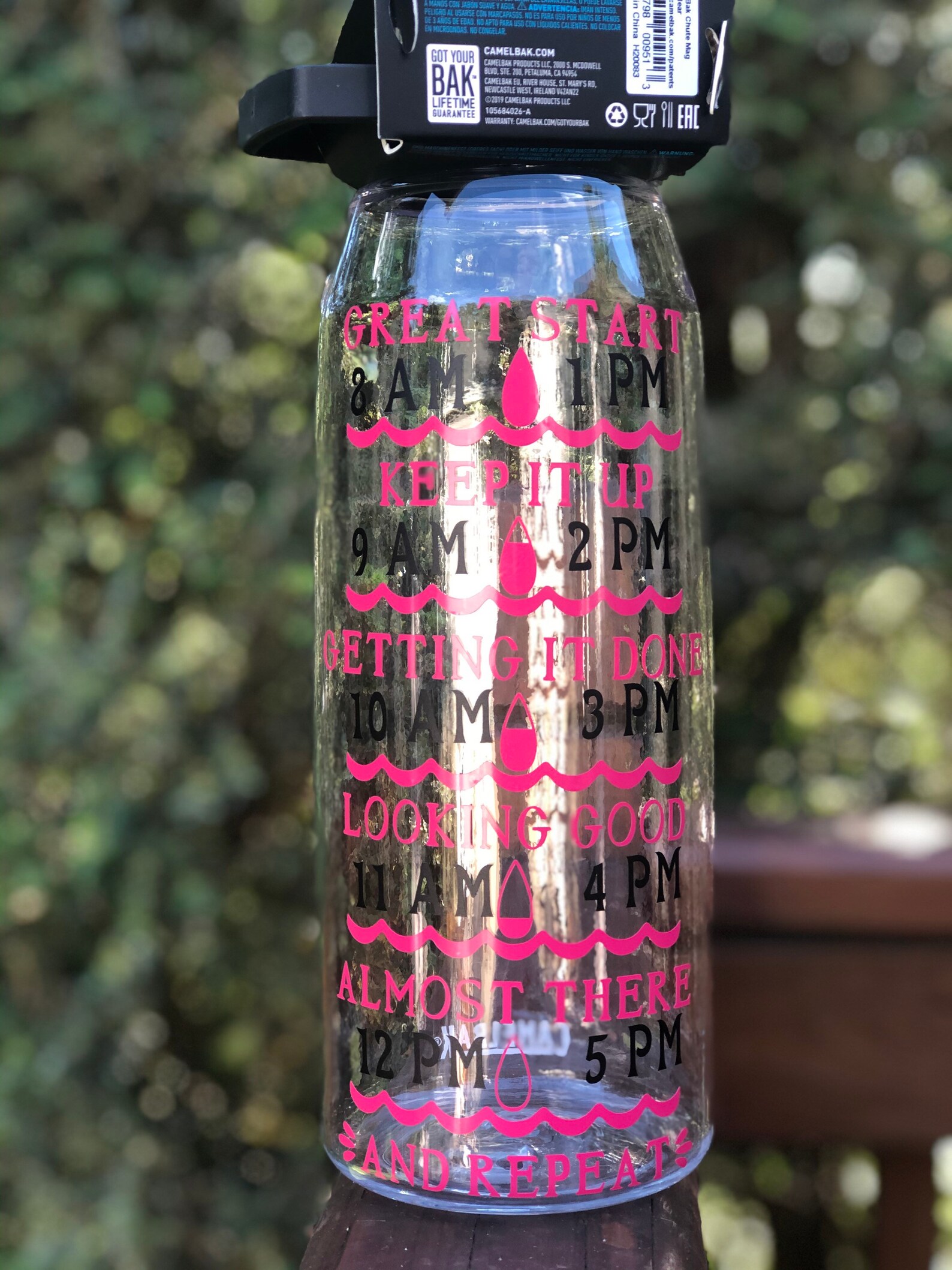 Tracking Water Bottle Hourly Intake Water Bottle Hydration | Etsy