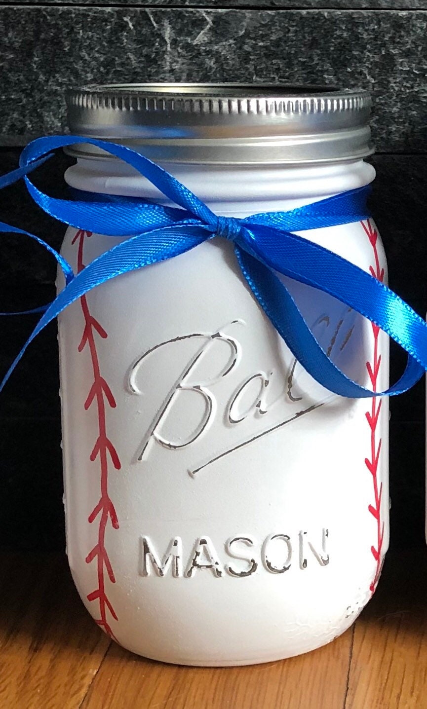 Baseball Mason Jars, Baseball Party Decorations, Coach Gift, Baseball ...