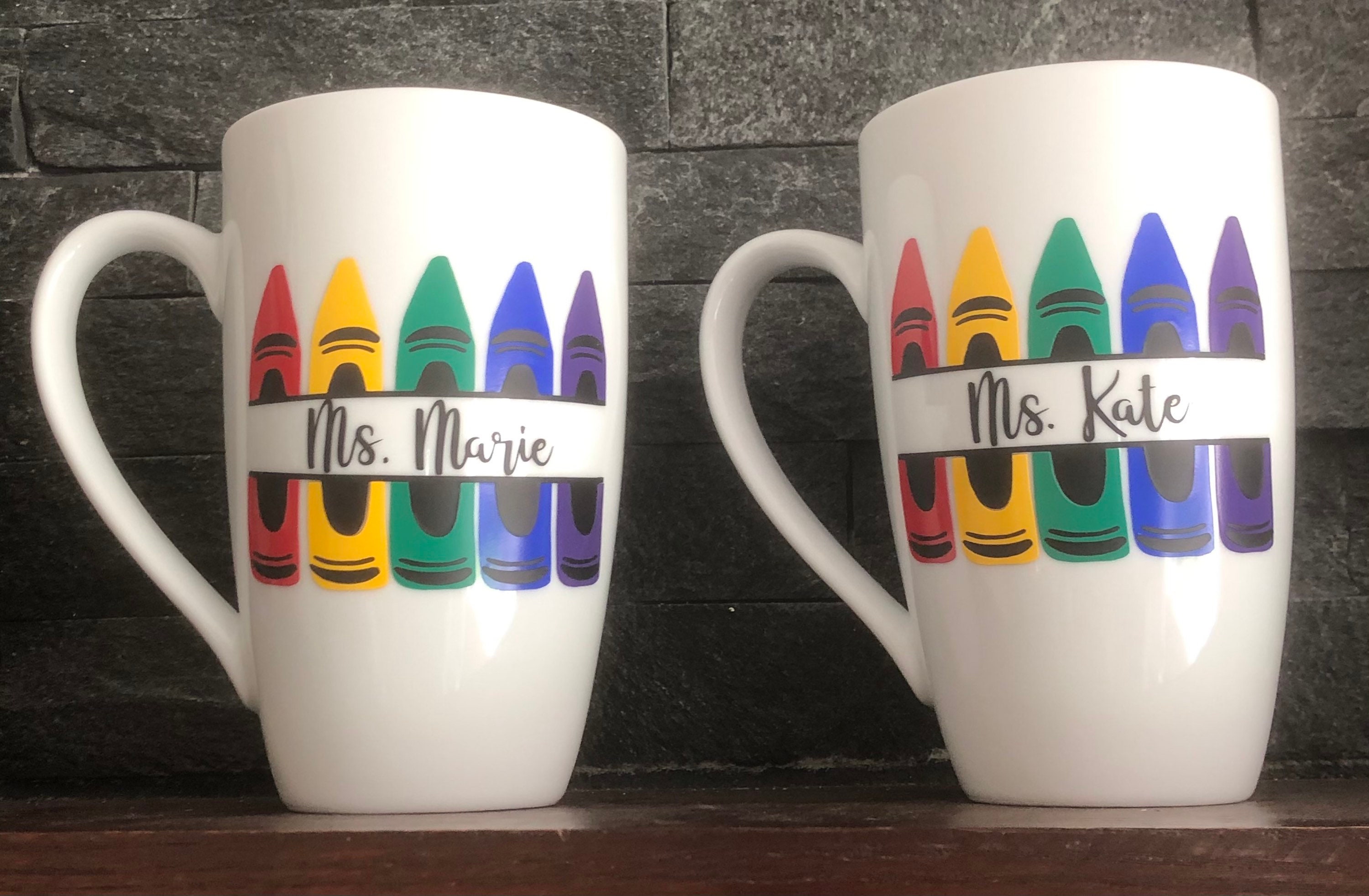 Personalized Teacher Mug - Crayon Mug - Personalized Mug - Teacher Gift ...